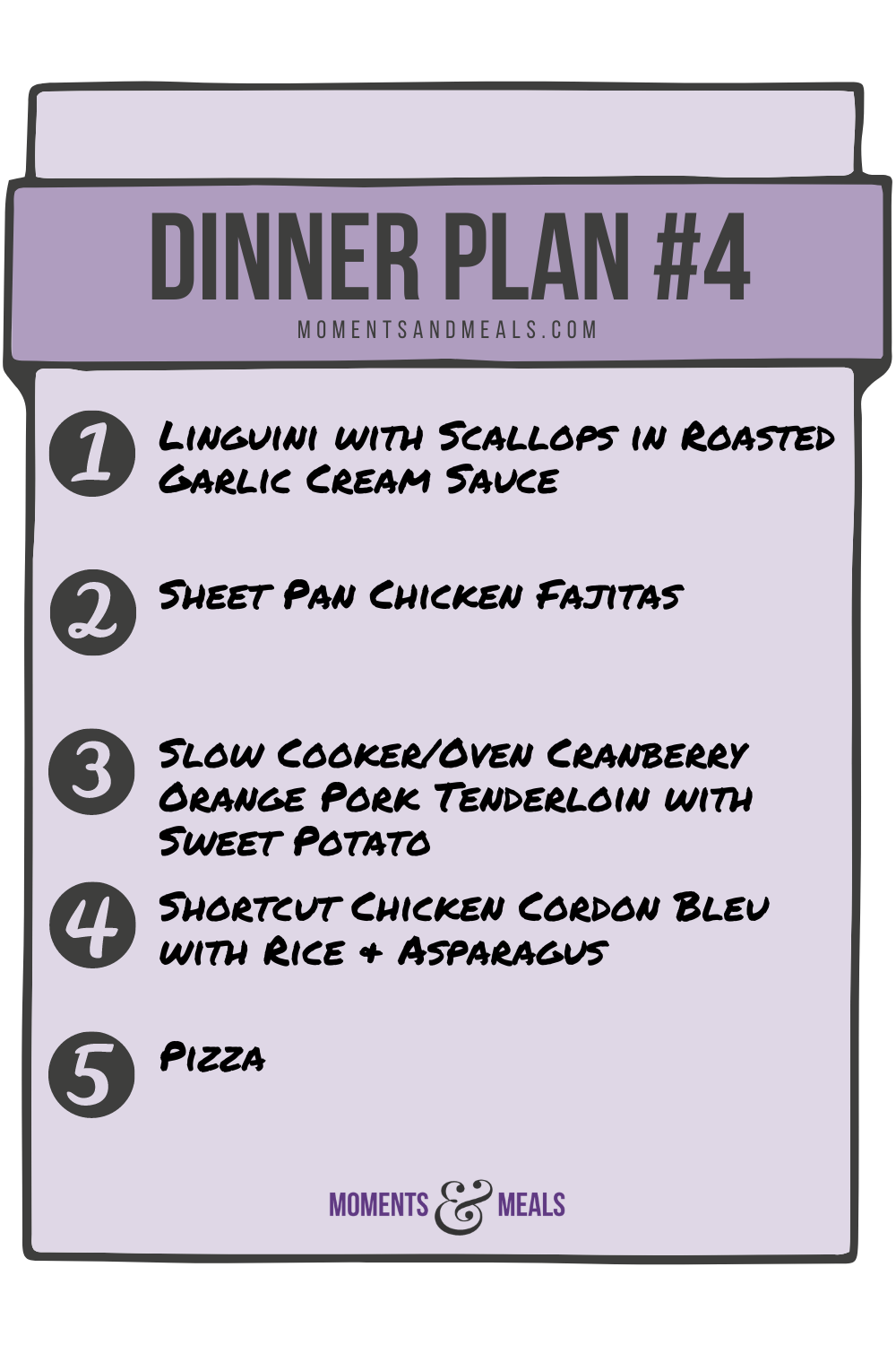 Weekly Dinner Plan 4 Moments Meals Weekly Dinner Plan 4 Moments Meals