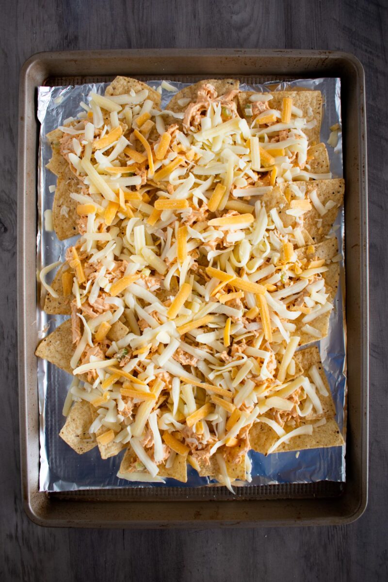 Buffalo Chicken Nachos | Moments & Meals